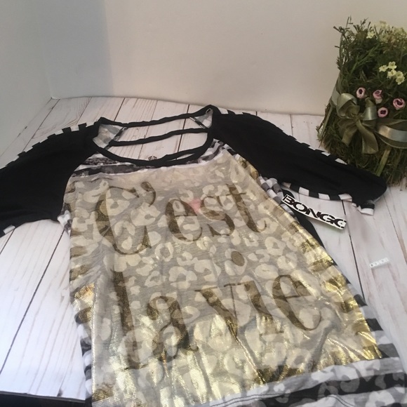 BONGO | Tops | Bongo Top In Gold Black Bongo Small | Poshmark